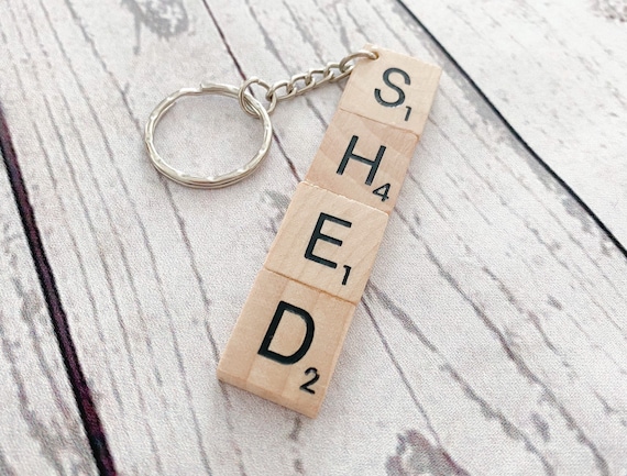 Shed Keys Wooden Keyring Made From Wooden Letter Tiles - Etsy