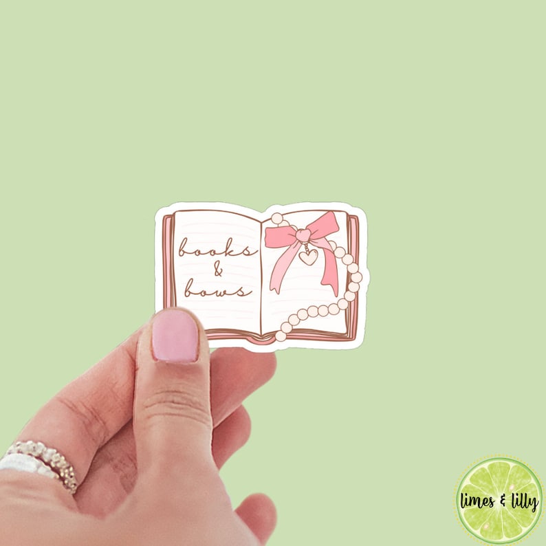Coquette Books and Bows Book Sticker Bookish Stickers Kindle Stickers ...