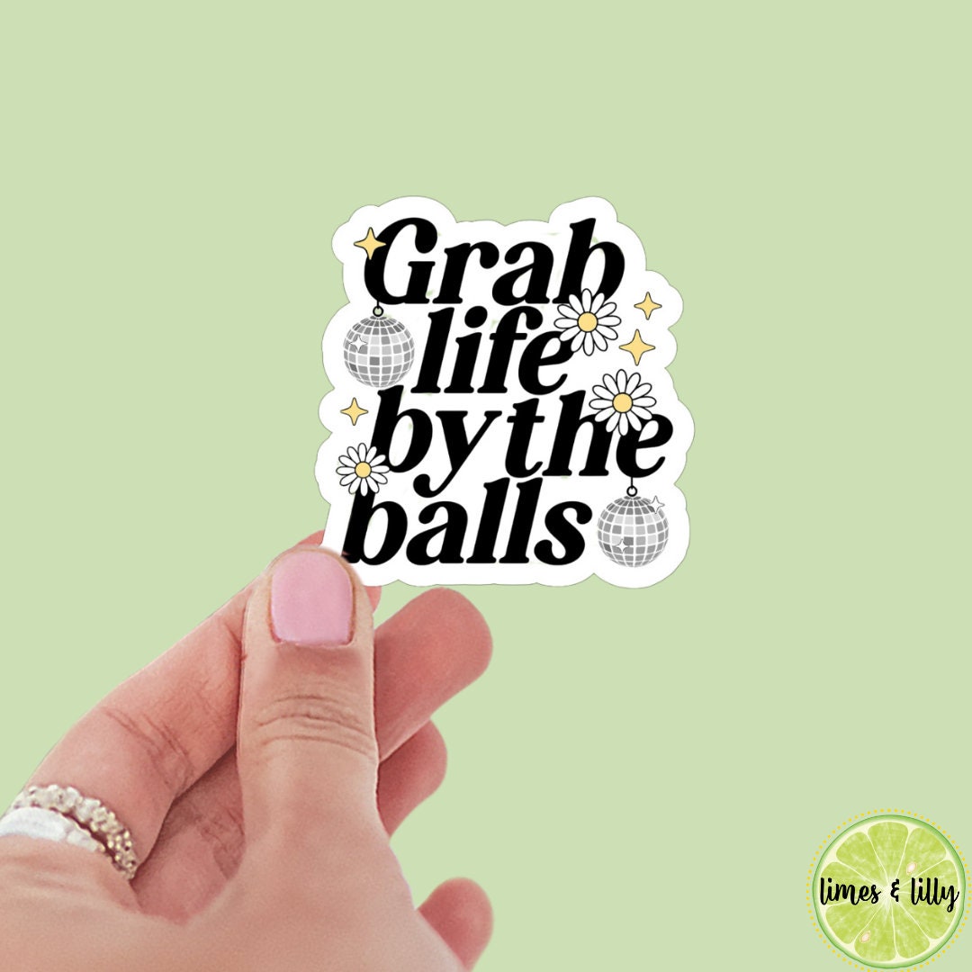 Grab Life by the Balls Sticker | Book Sticker | Girly | Water Bottle ...