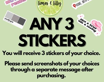 ANY 5 Stickers of Your Choice, Sticker Pack, Sticker Bundle, Book ...