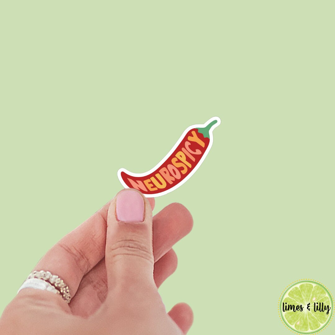 Neurospicy Neuro Spicy Hot Pepper Sticker, Bookish Stickers, Spicy ...