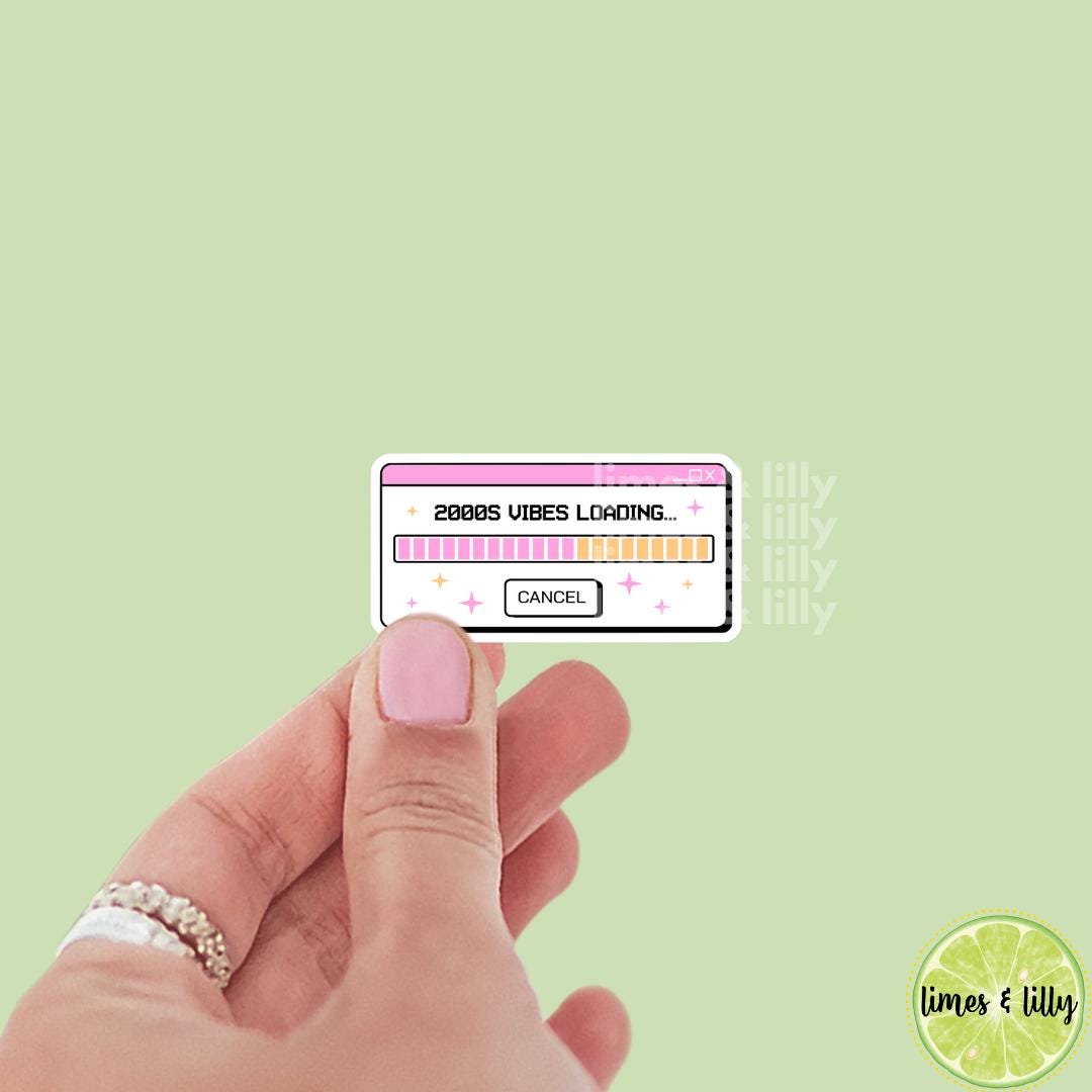 Y2K 2000s Vibes Loading Computer Notification Screen Vinyl Sticker ...