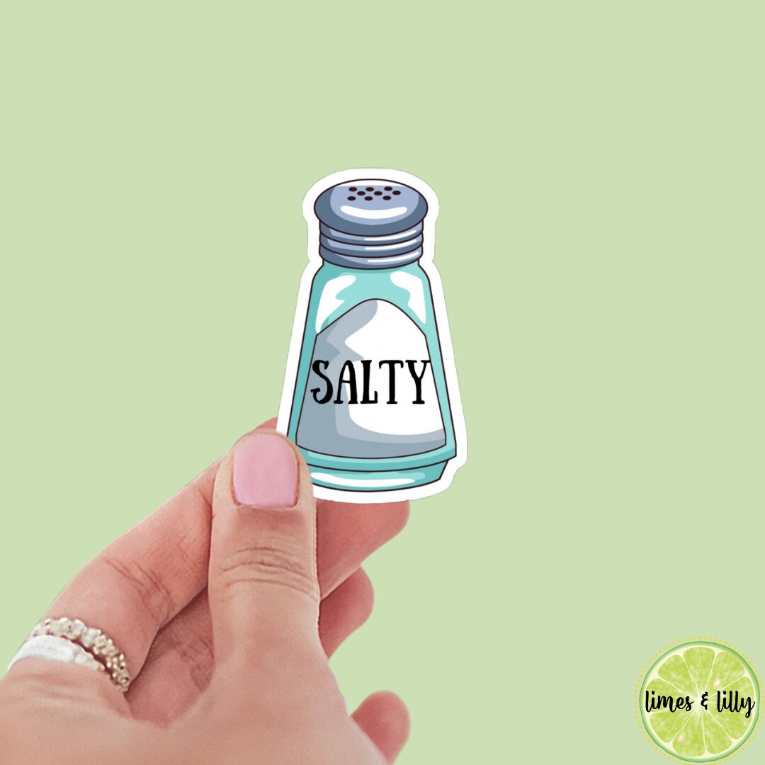 Salty Salt Shaker Sticker Funny Sticker Sarcasm Sticker Kindle Sticker ...
