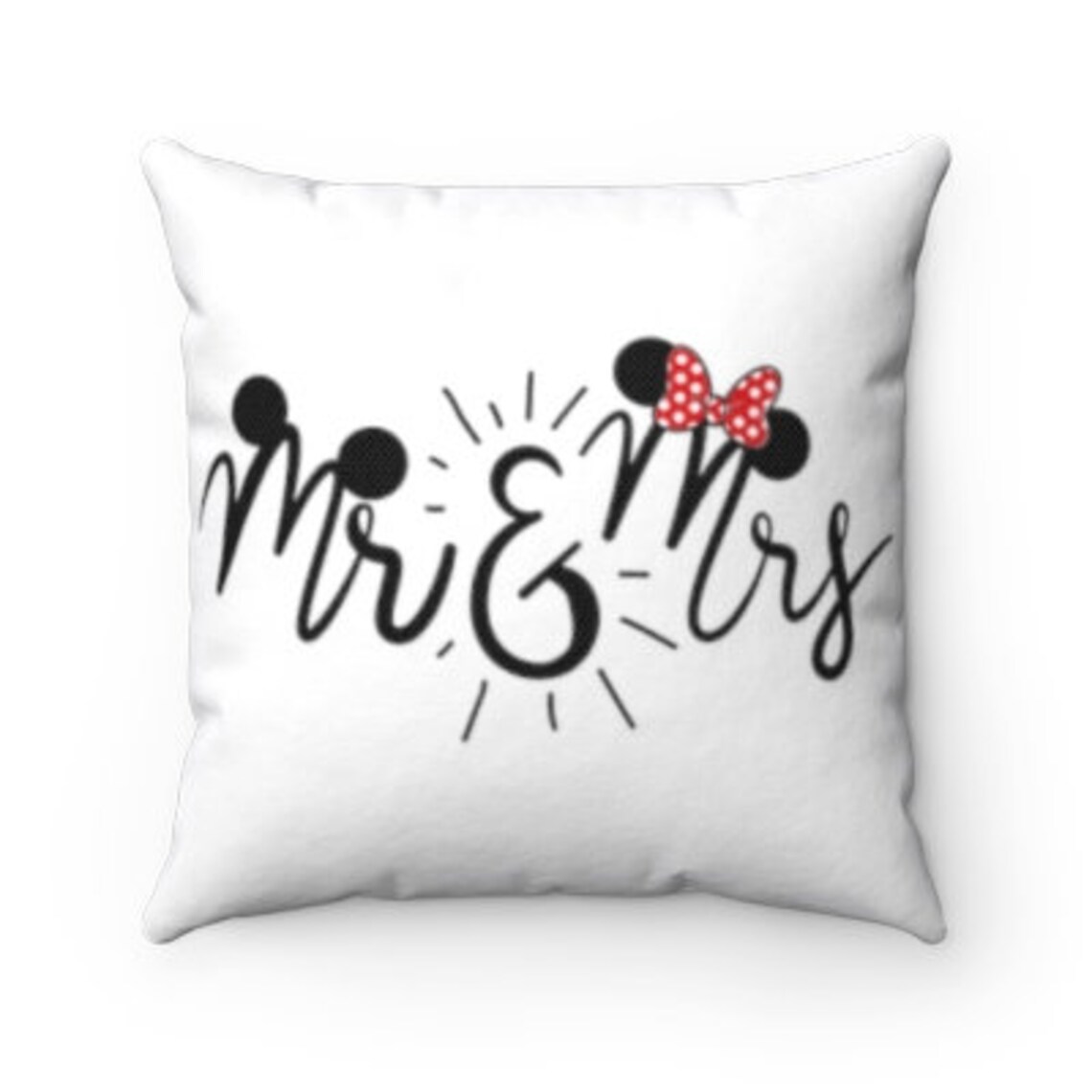 Mr. and Mrs. Disney Pillow and Pillow Case - Wedding Gift, Anniversary ...