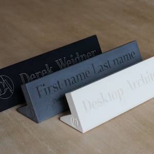 Concrete Name Plate (custom Engraved) for Desk, Office, Business ...