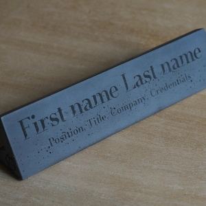 Concrete Name Plate (custom Engraved) for Desk, Office, Business ...