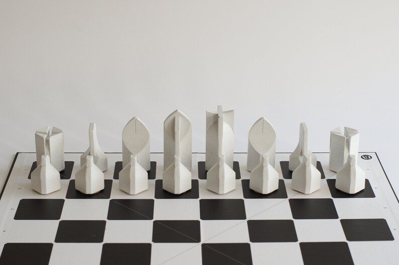 Battlement Chess Set Modern Minimalist Hand-crafted - Etsy