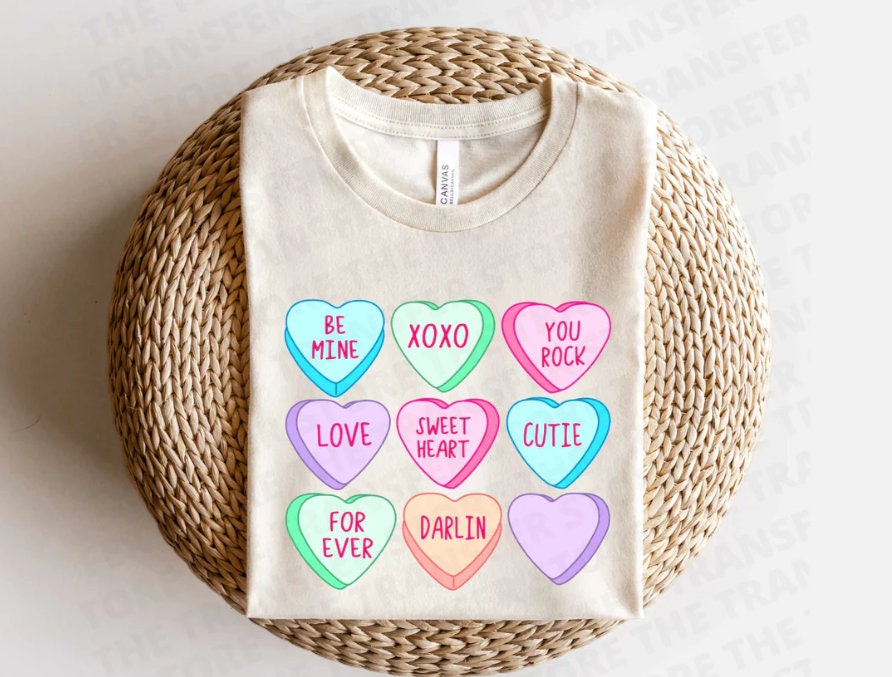 Conversation Hearts DTF Transfer - Etsy