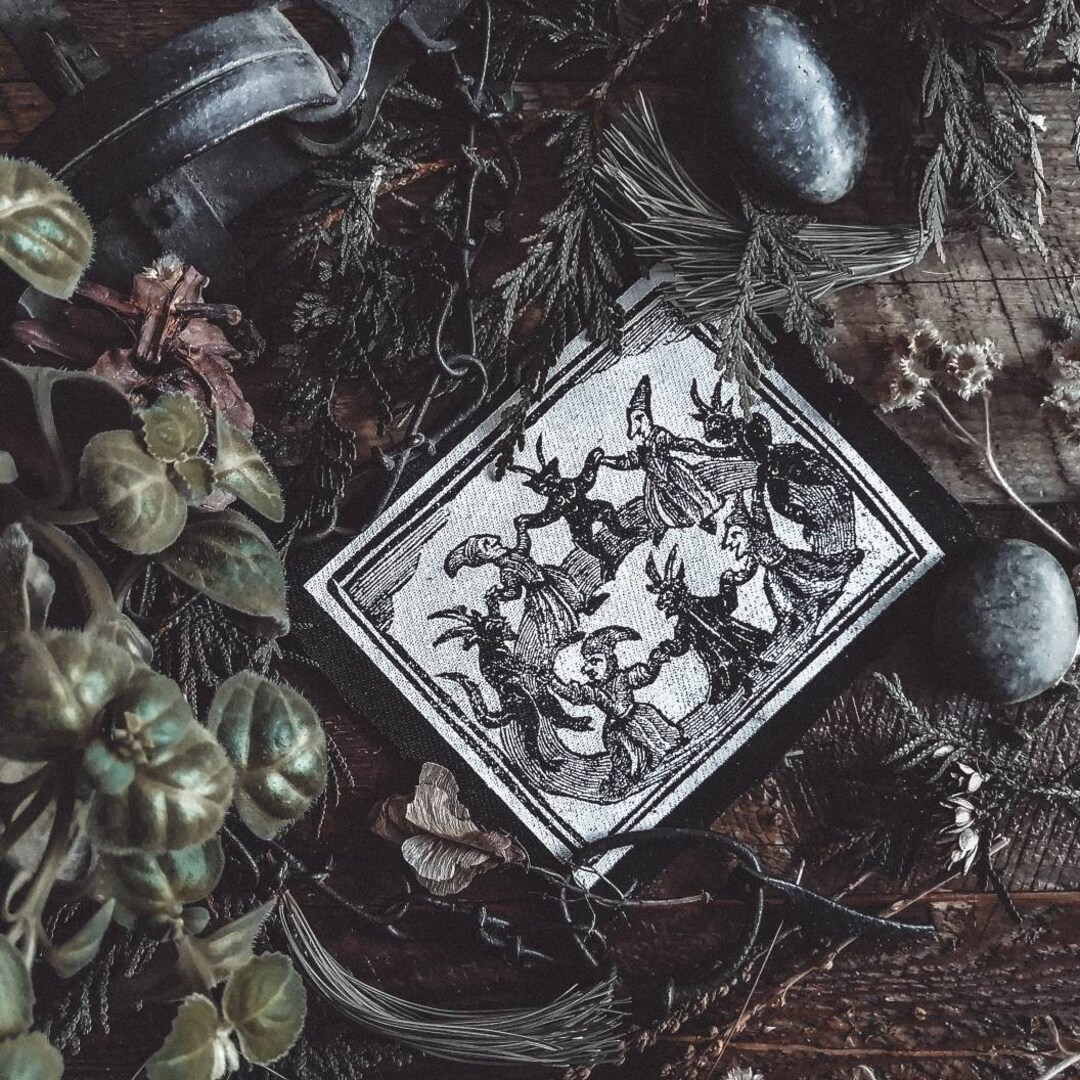 Witches Circle Patch // Witchy Art Printed on Canvas for Jacket Patches ...