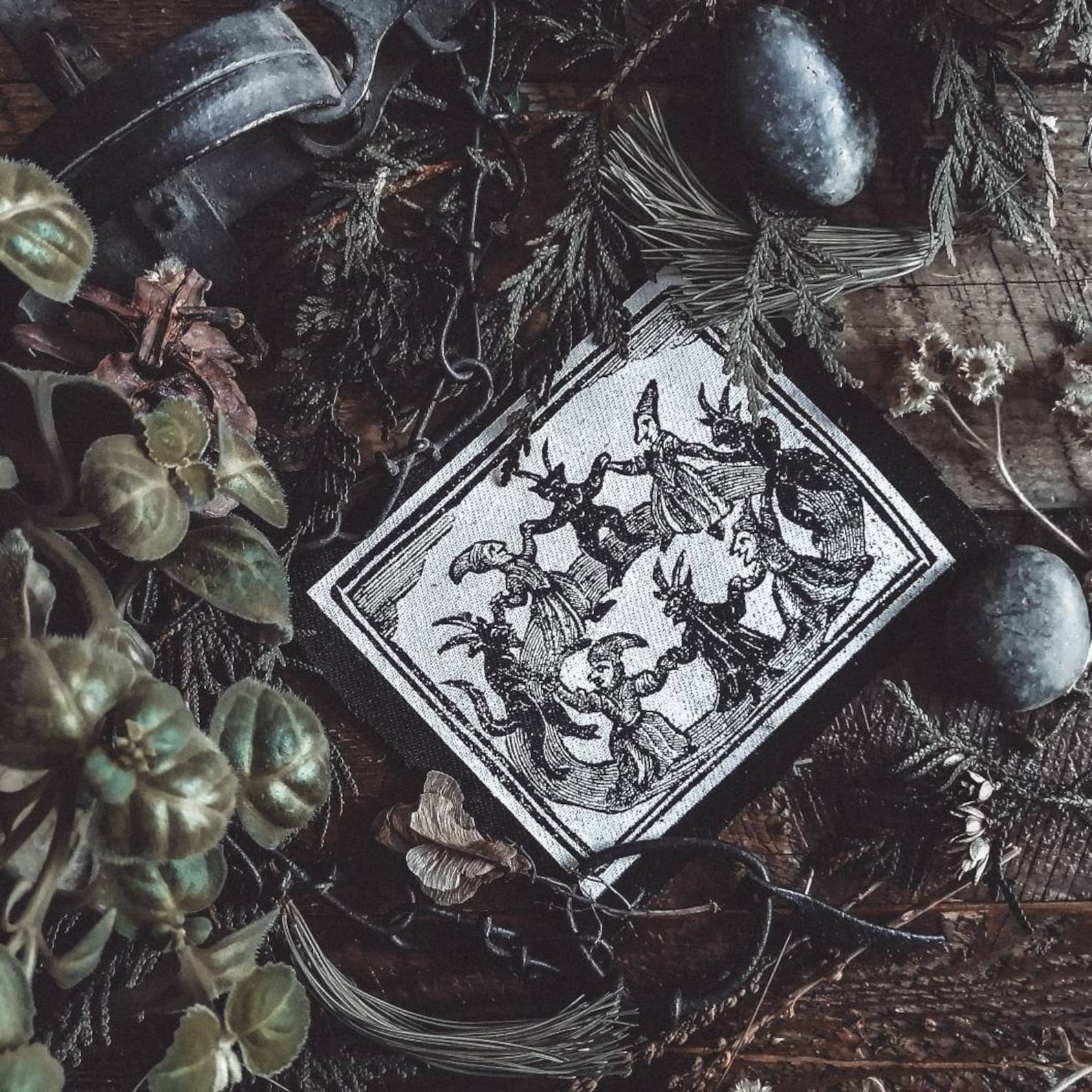 Witches Circle Patch // Witchy Art Printed on Canvas for | Etsy