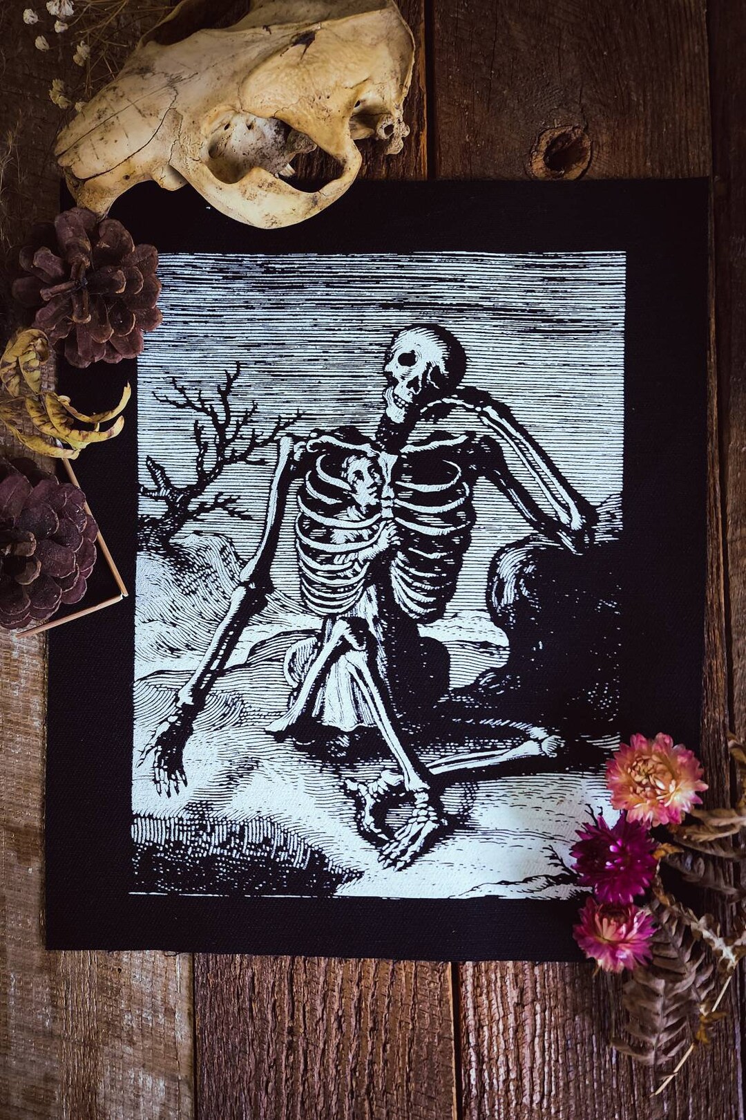 Trapped Patch // Gothic Art Screen Printed on Canvas for Jackets and ...