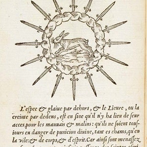 Hare and Swords Patch // Medieval Emblem Art Printed on Canvas for ...