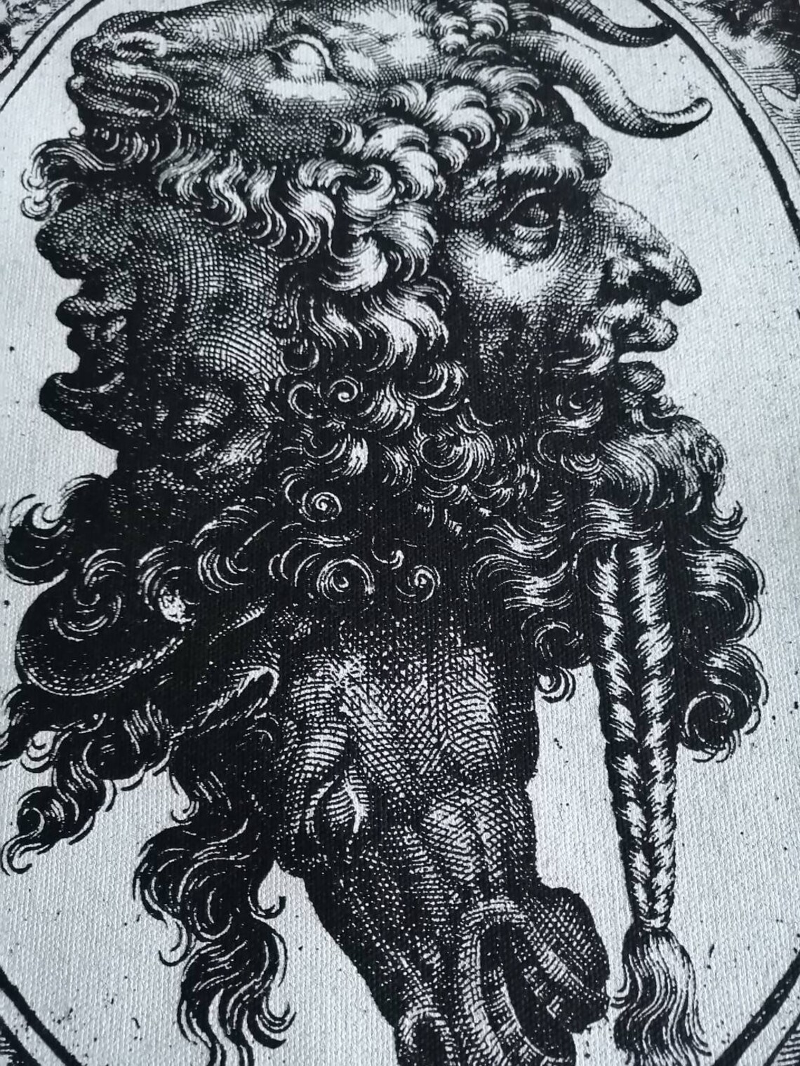 Gothic Grotesque Patch // Goat Head Art Screen Printed on | Etsy