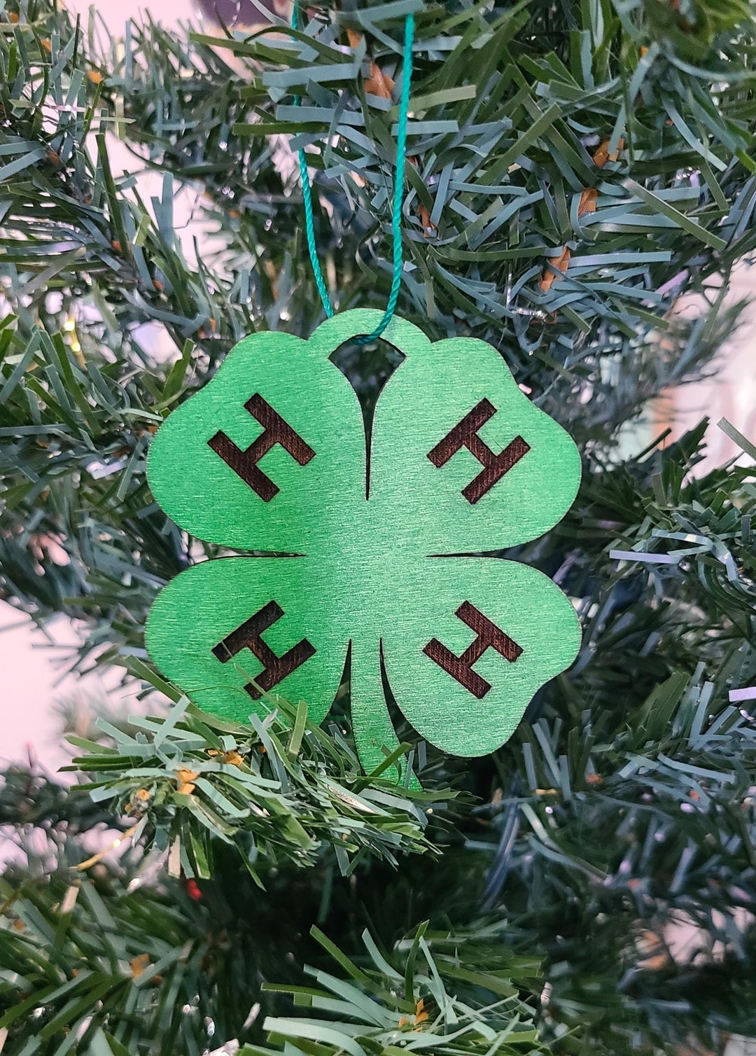 4H Clover Ornament, Laser Cut, Wood, Gift Idea, 4-H Gift, 4-H Christmas ...