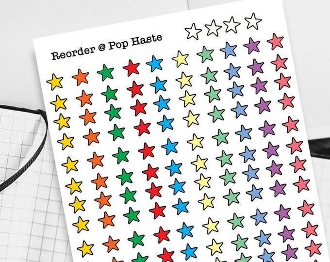 136 Teeny Tiny Star Stickers - Little Rainbow Color Star Stickers ...