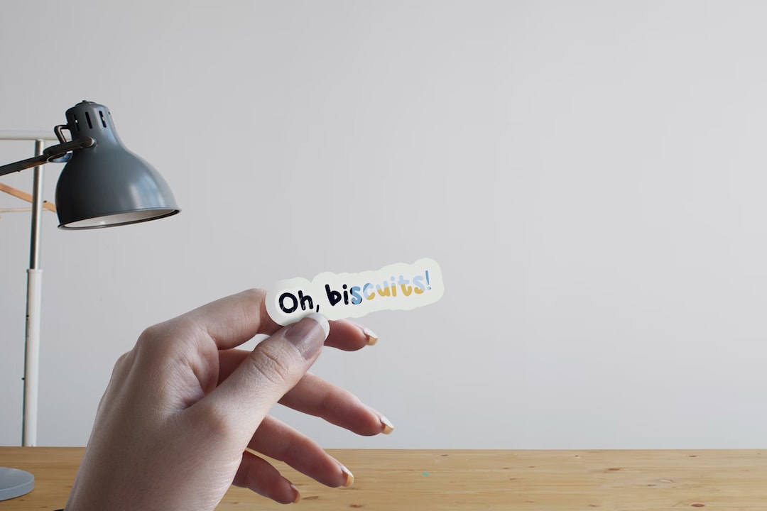 Oh Biscuits Sticker, Dog Cartoon Quote, Blue Dog Sticker, Water Bottle ...