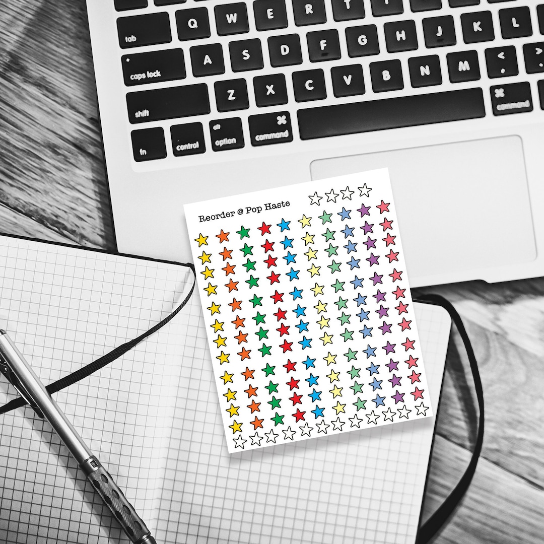 136 Teeny Tiny Star Stickers - Little Rainbow Color Star Stickers ...