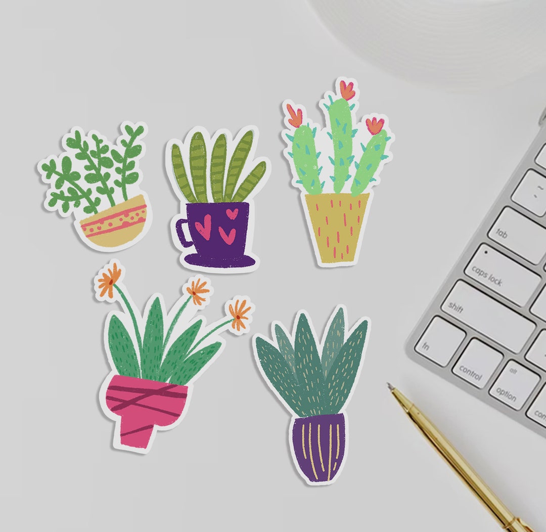Plants Mini Stickers, Potted Plant Sticker, Potted Plant, Succulent ...