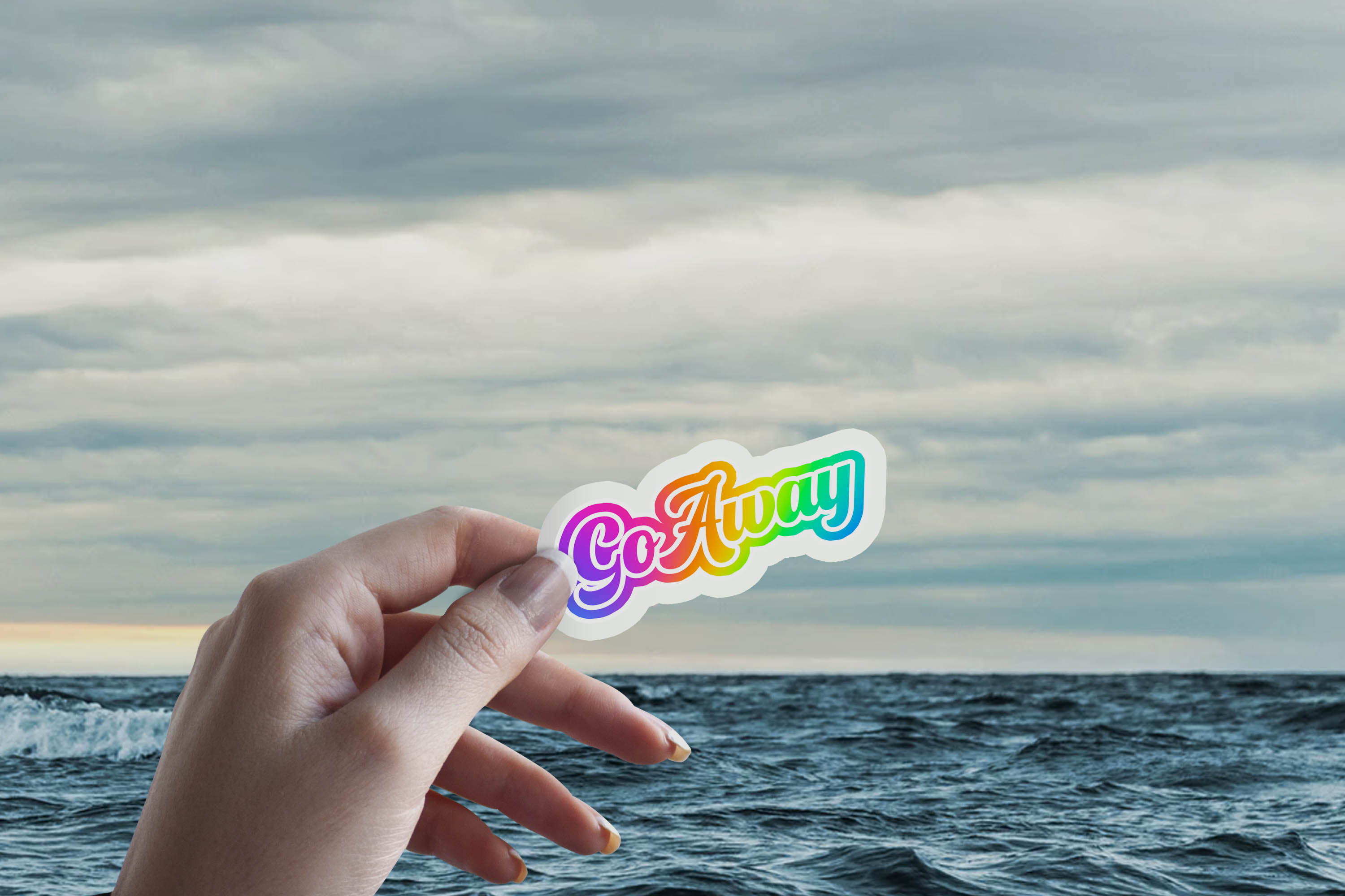 Go Away Sticker Go Away Sarcastic Sticker Waterproof Die - Etsy