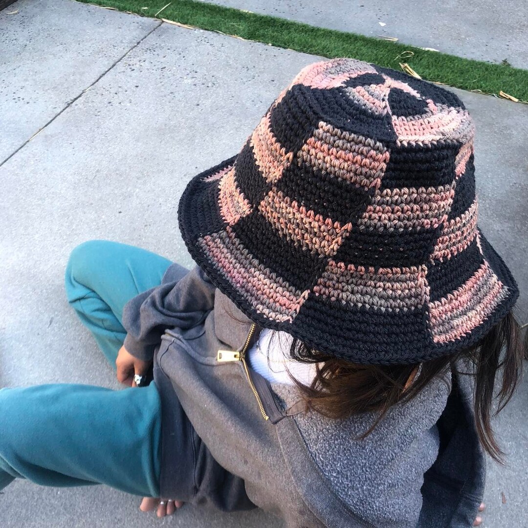 Crochet Checker Bucket Hat Pattern - Etsy