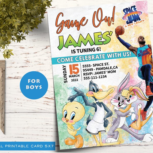 Space Jam 2 Invitation - Etsy