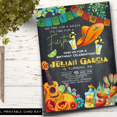 Editable Fiesta Invitation First Fiesta Birthday Mexican - Etsy