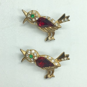 Red Bird Lapel Pins Matching Brooches Christmas Cardinals - Etsy