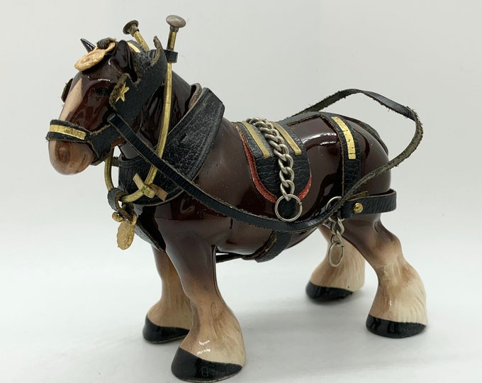 Melba Ware (?) Horse Figurine - Shire Horse With Harness - Work Horse ...