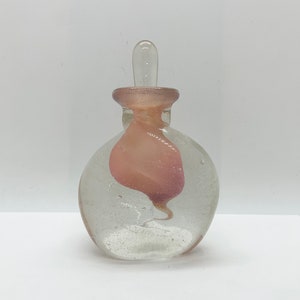 Signed David Lewin Art Glass Perfume Bottle - Controlled Bubble Perfume ...