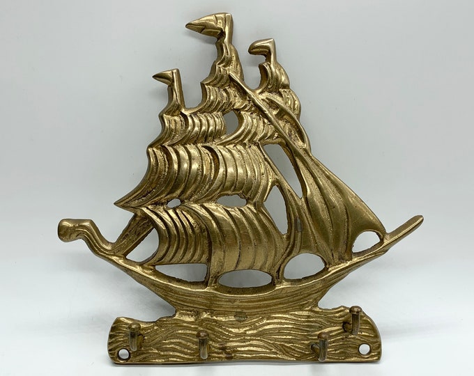 Tall Ship - Sailing Ship - Brass Key Holder (wall Mount) - Etsy Canada