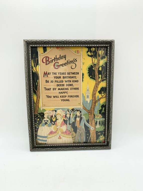 Framed birthday Greeting Poem Morris and Bendien Framed - Etsy