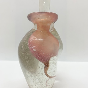 Signed David Lewin Art Glass Perfume Bottle - Controlled Bubble Perfume ...