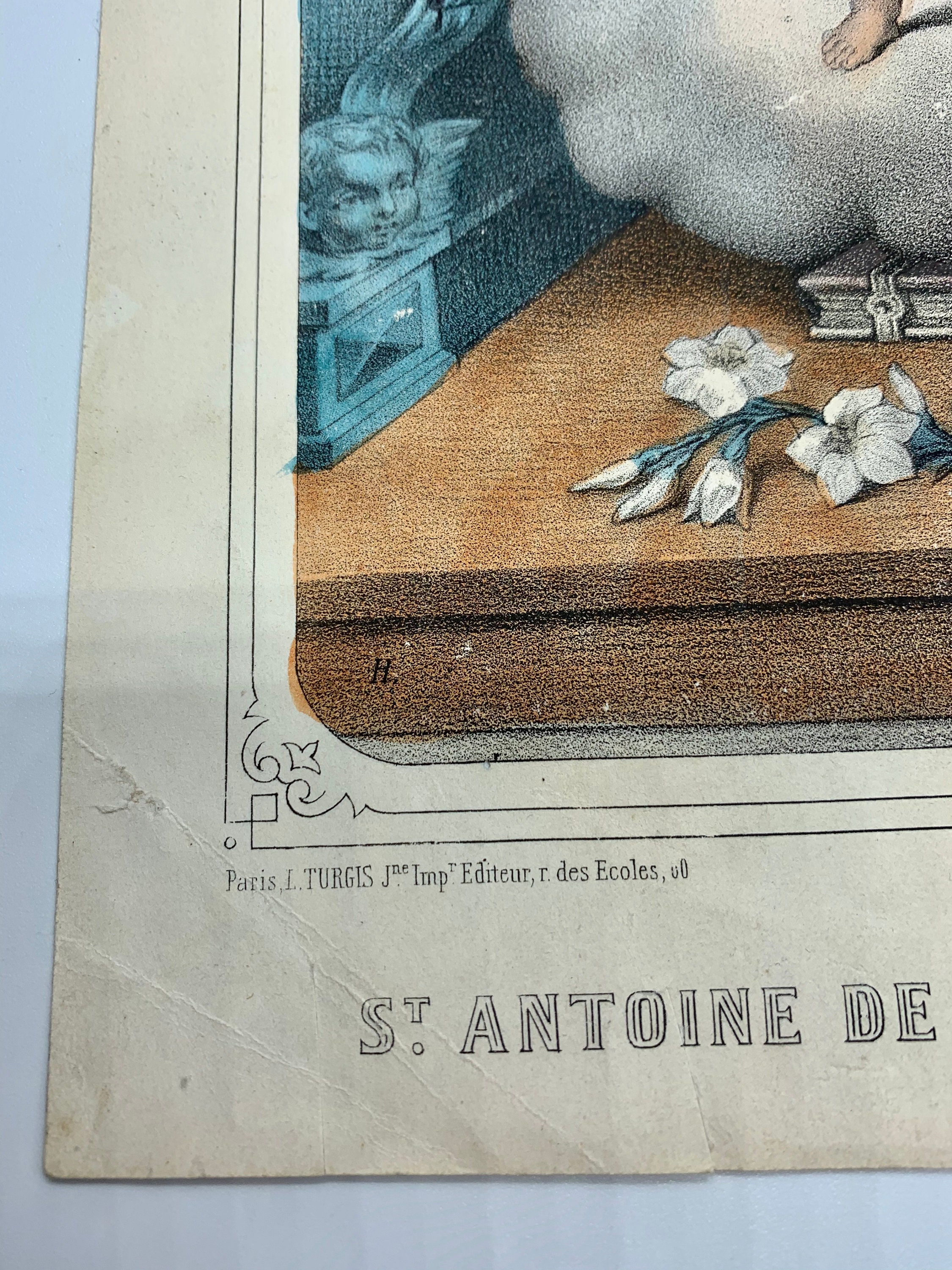 Antique St. Anthony of Padua Hand Coloured Lithograph - Etsy Canada