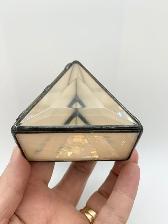 Pair of Stained Glass Trinket Boxes - Triangle Shaped… - Gem