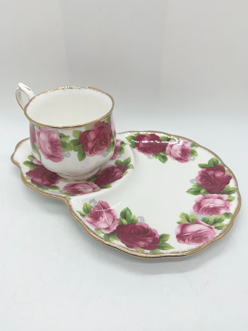 Royal Albert Old English Rose Cup and Saucer Tennis Set - Etsy