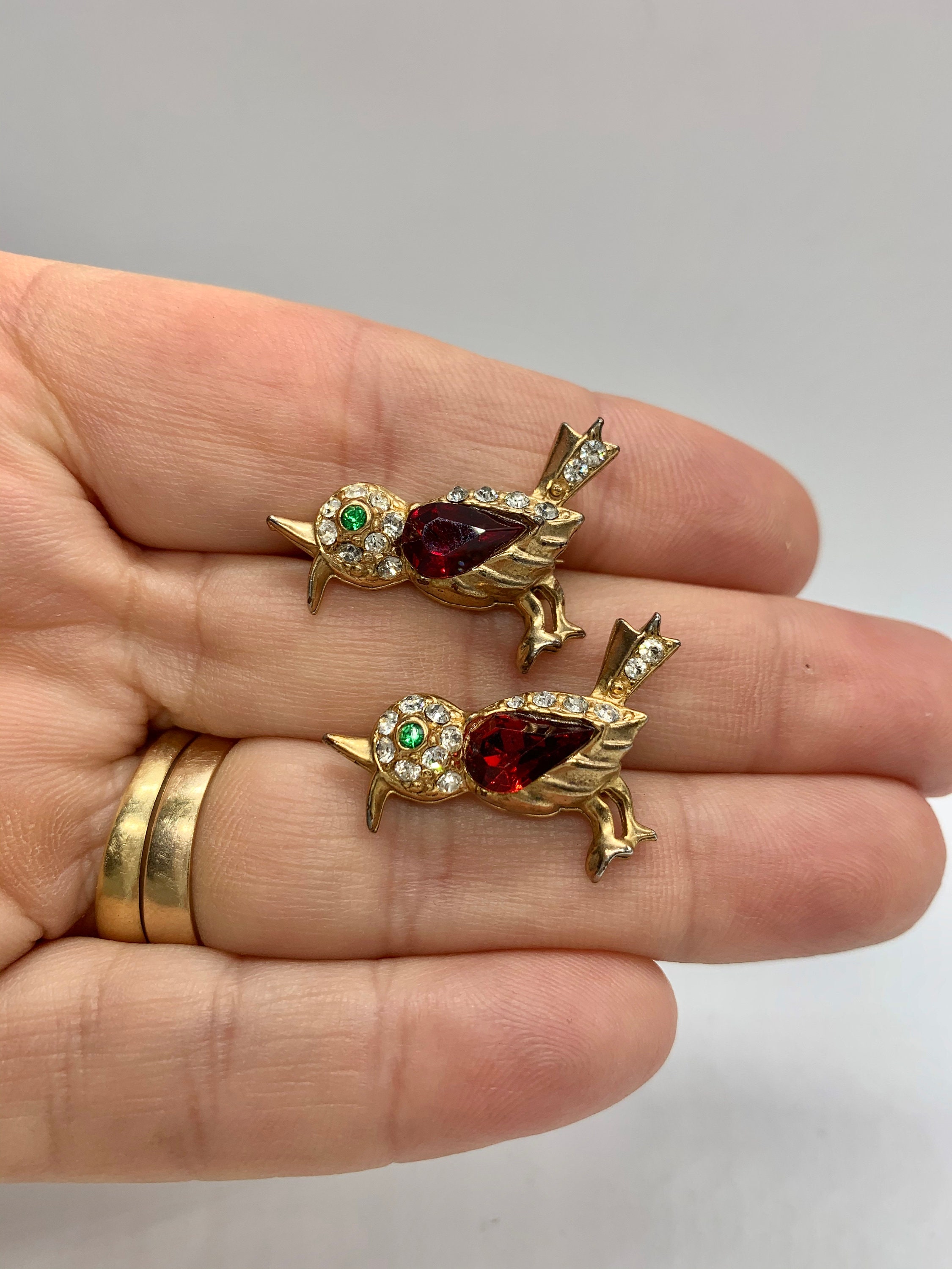 Red Bird Lapel Pins Matching Brooches Christmas Cardinals | Etsy