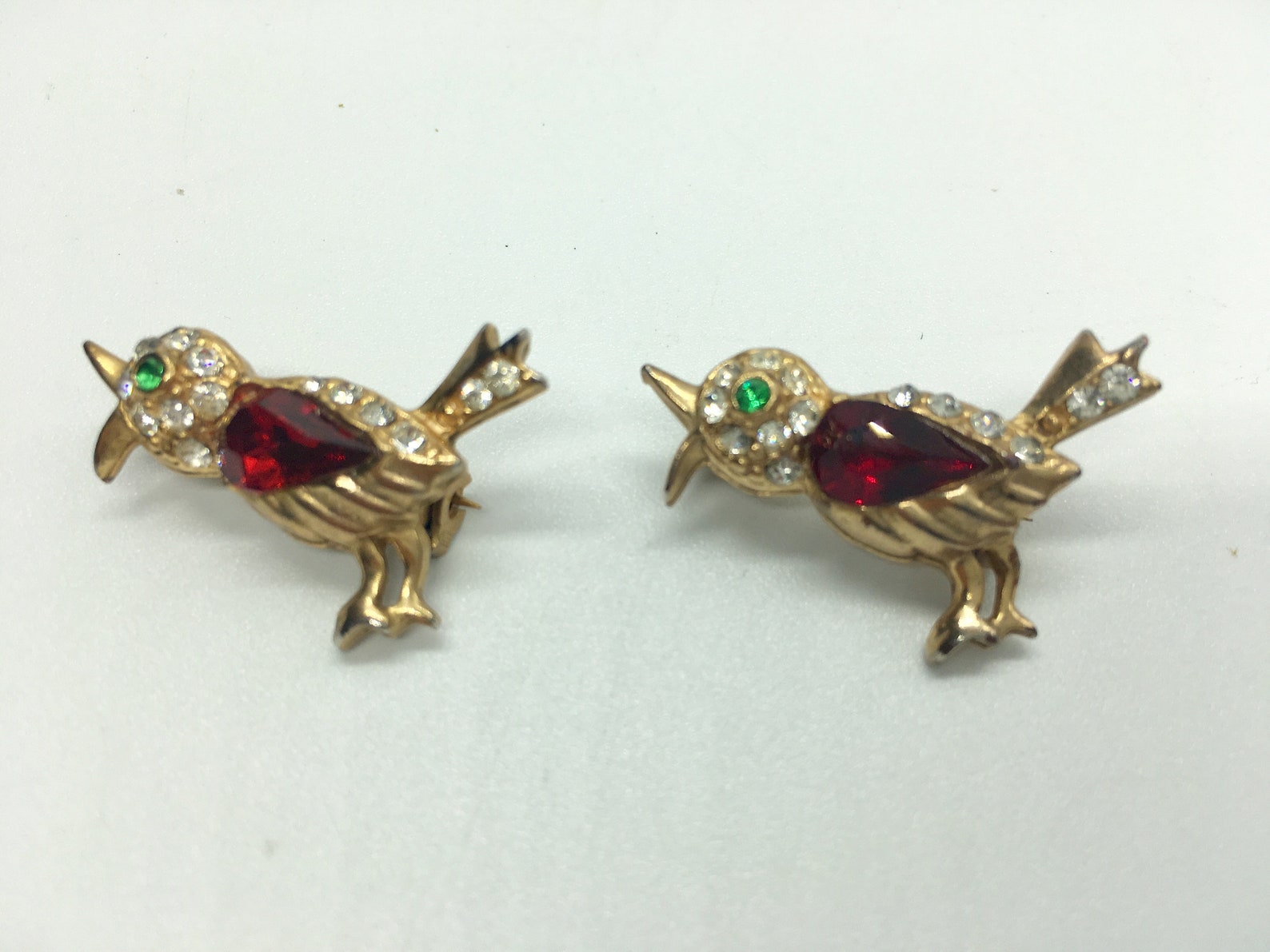 Red Bird Lapel Pins Matching Brooches Christmas Cardinals | Etsy
