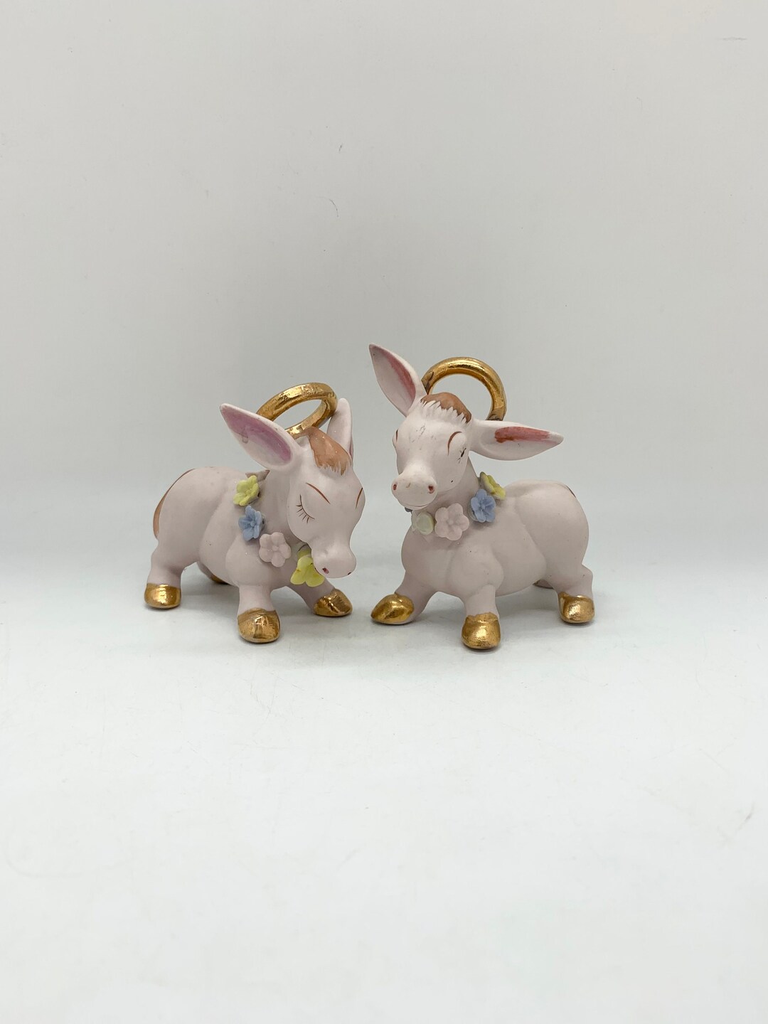 Vintage Angel Donkeys Pink Donkey Figurines With Halos Made in Japan - Etsy