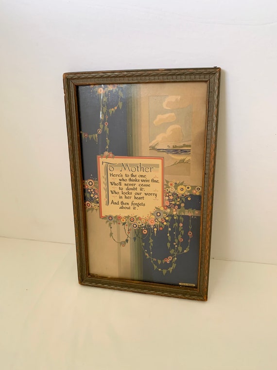 Framed to Mother Limerick Hand Painted Lithograph | Etsy