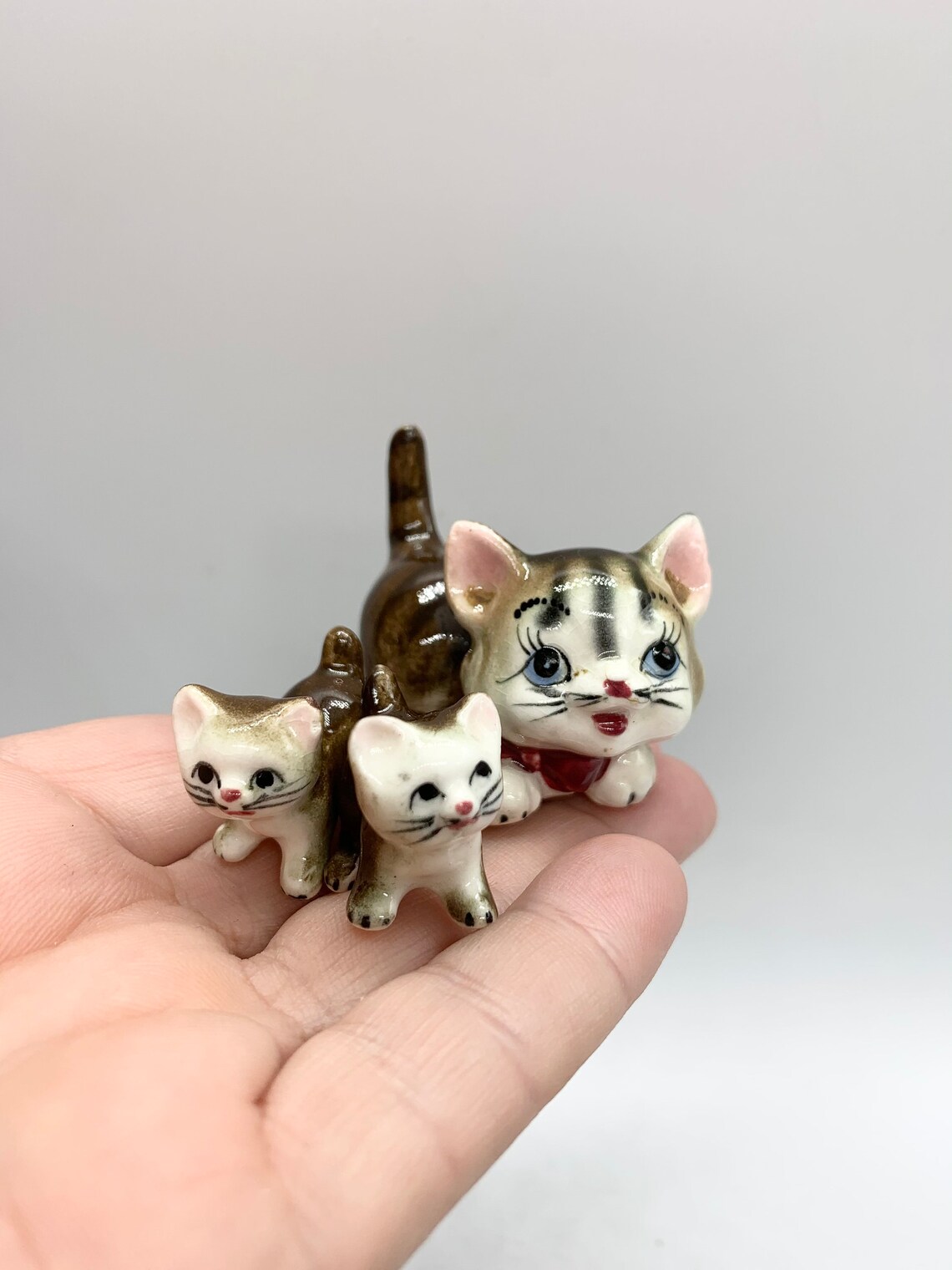 Bone China Miniatures Kitty Cat Family | Etsy