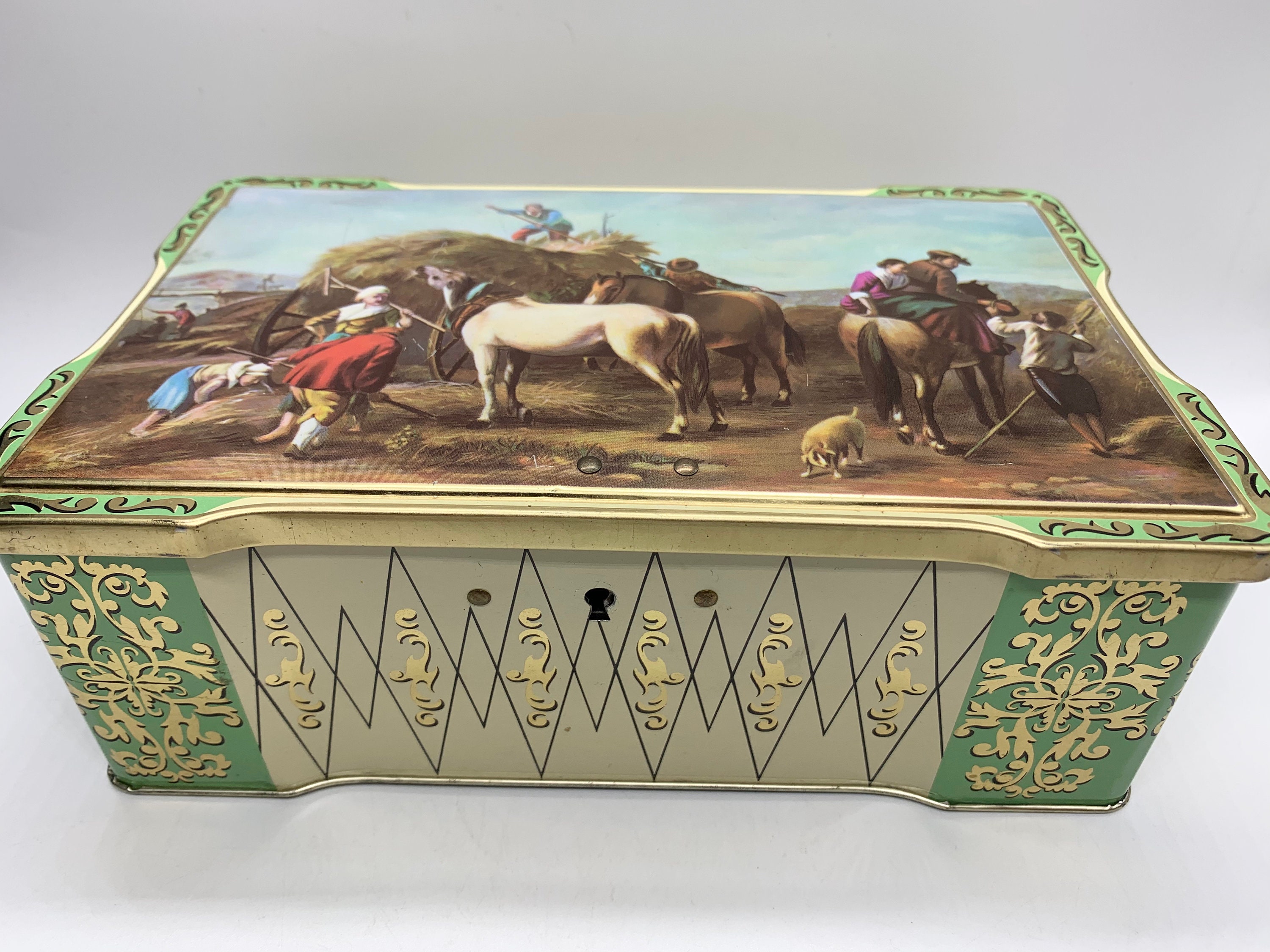 Antique Locking Biscuit / Cookie Tin NO Key - Etsy.de