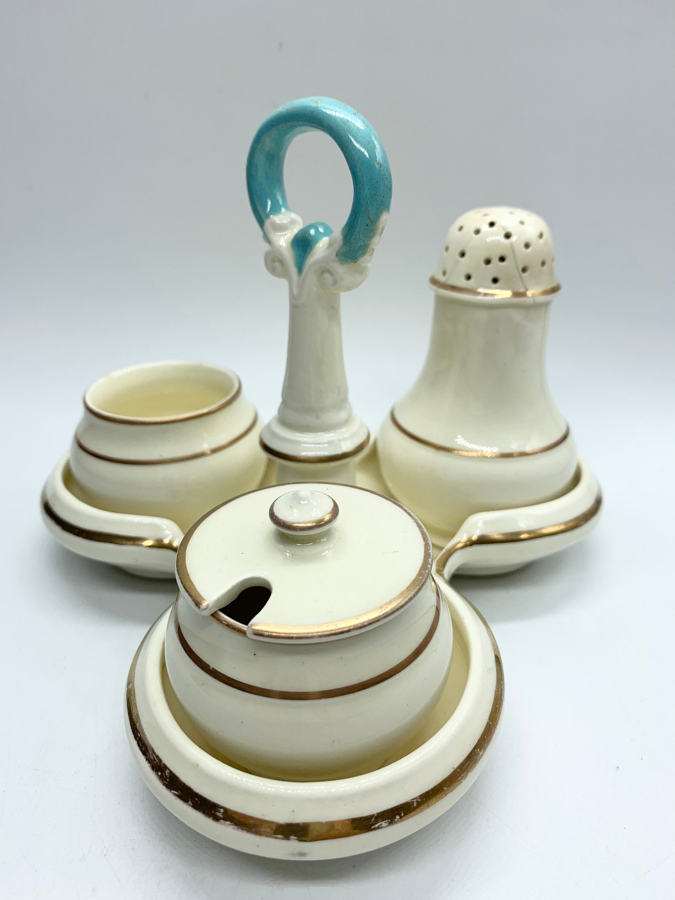 PB&S Antique Condiment Set Oriental Ivory Powell Bishop | Etsy