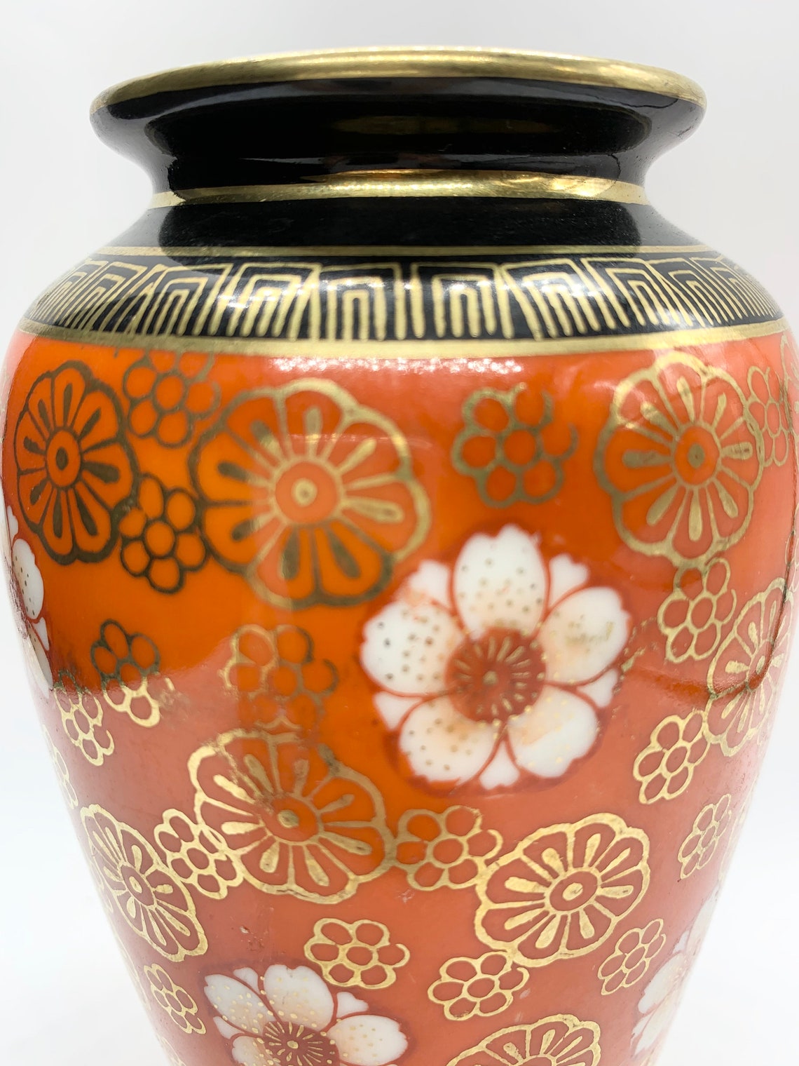 Antique Hand Painted Orange Vase Made in Japan Small - Etsy