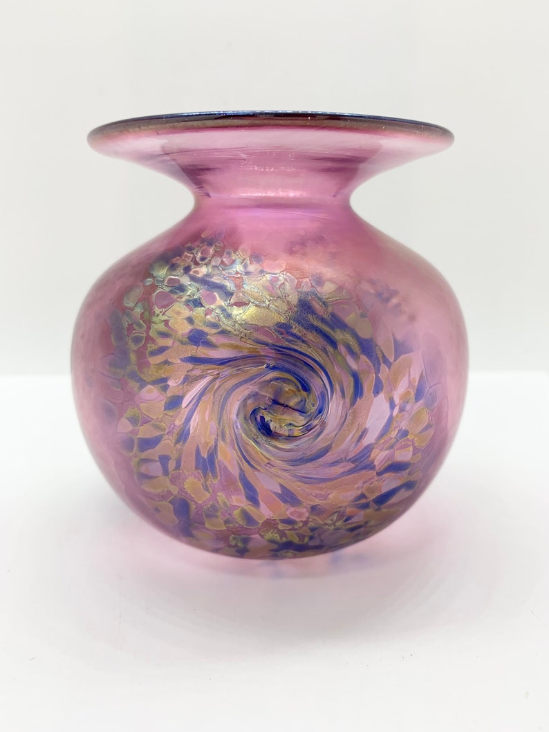 Small Art Glass Vase - Arte Vargas - Hand Made in Canada - Signed - Etsy