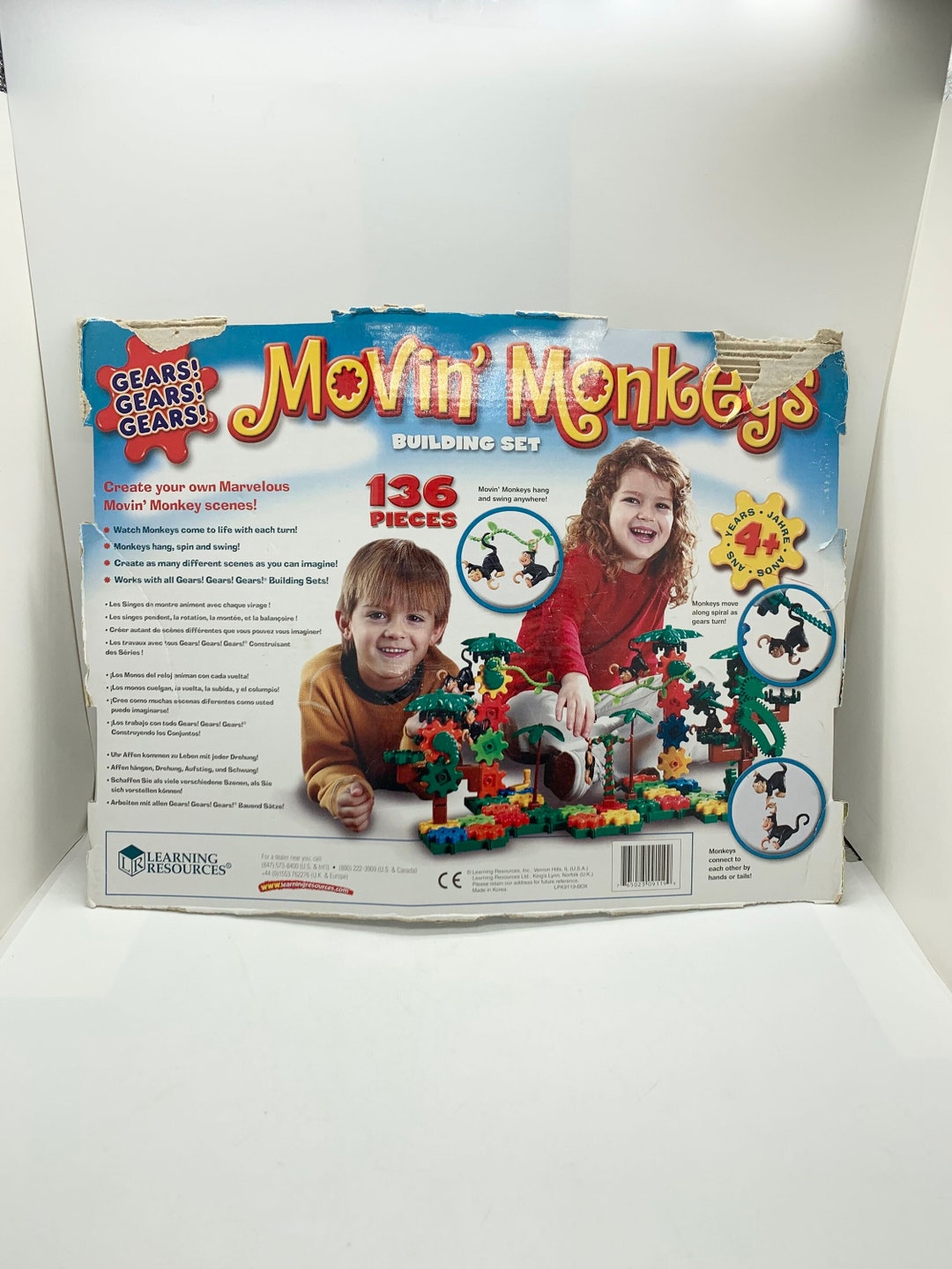 Movin Monkeys Creative Play Toy Building Set Gears Gears Gears 156 ...