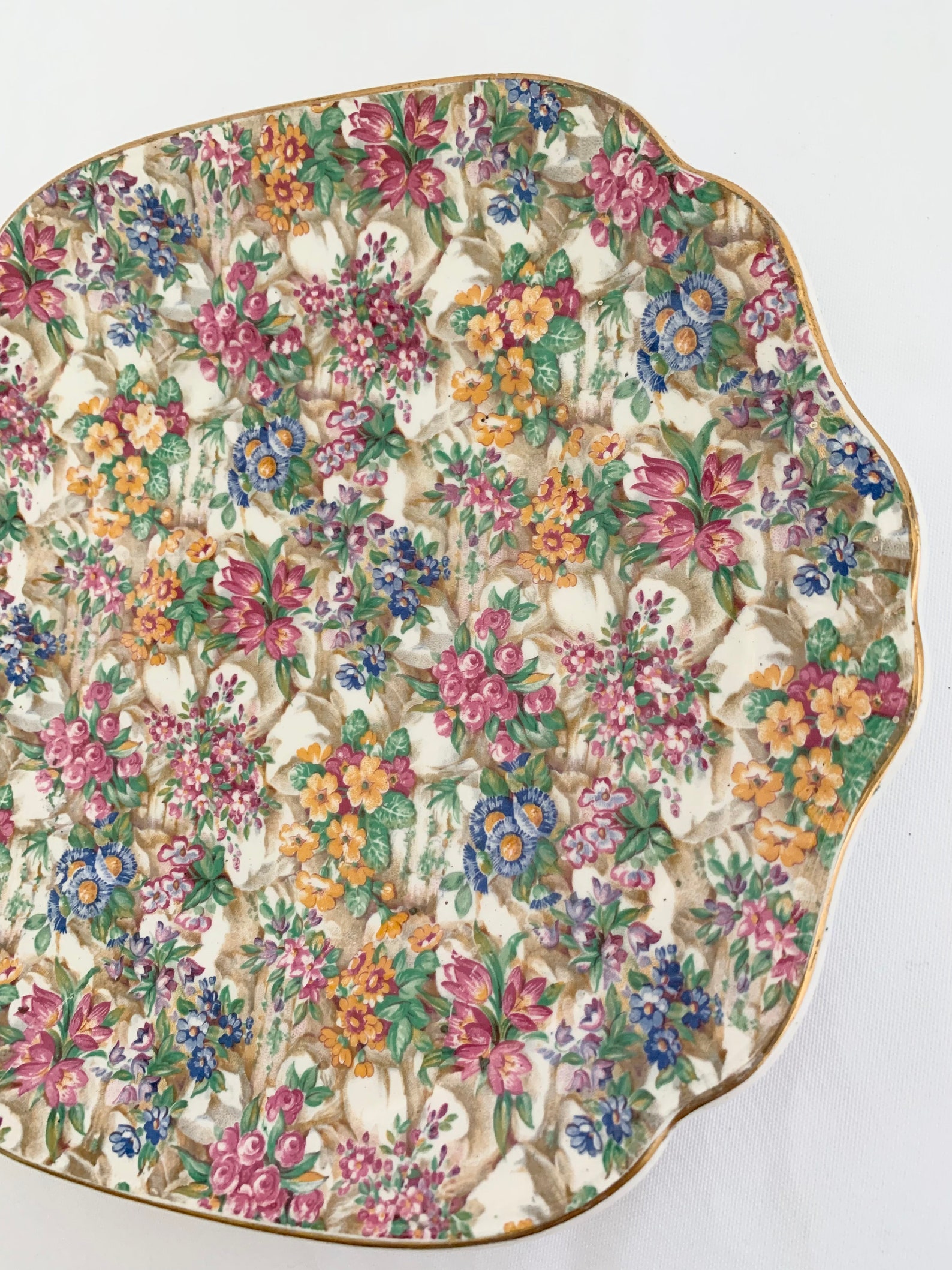 James Kent Fenton - Crazy Paving - Chintz Cake Plate - Pattern 2839 ...