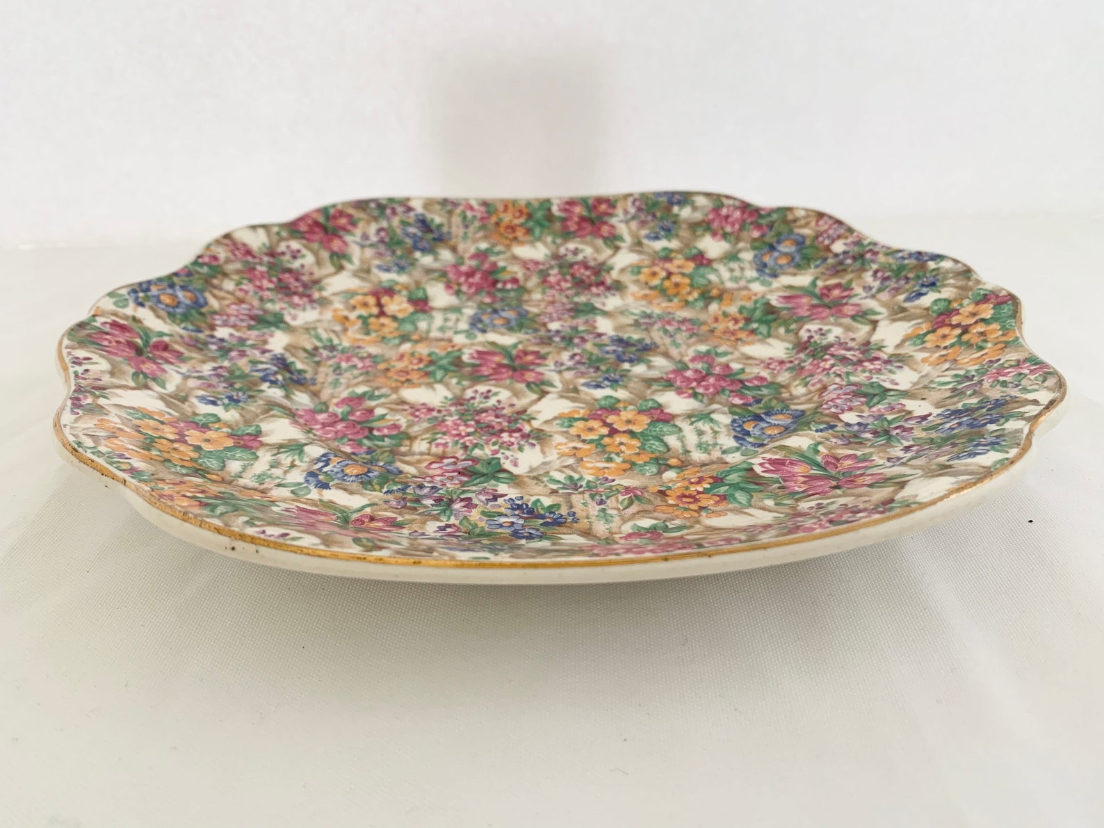 James Kent Fenton - Crazy Paving - Chintz Cake Plate - Pattern 2839 ...