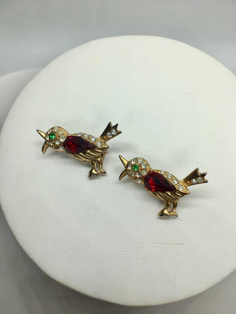 Red Bird Lapel Pins Matching Brooches Christmas Cardinals | Etsy