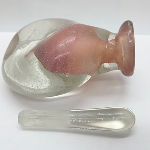 Signed David Lewin Art Glass Perfume Bottle - Controlled Bubble Perfume ...