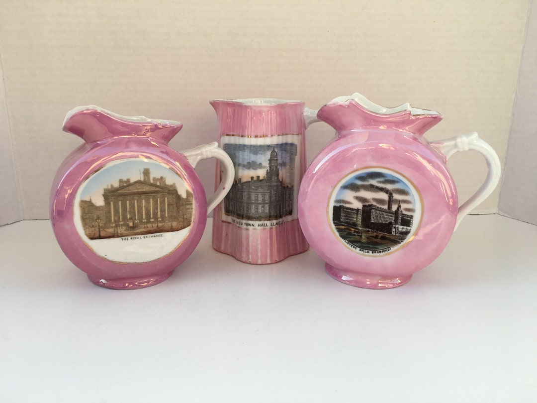 Antique PINK, PINK, PINK Lustre Ware Group of Three Made in Germany ...